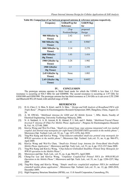 Planar Internal Antenna Design For Cellular Applications And Sar Analysis Pdf