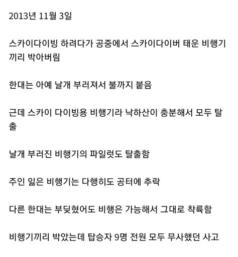 공중에서 비행기끼리 박은 사고  인스티즈 Instiz 이슈 카테고리