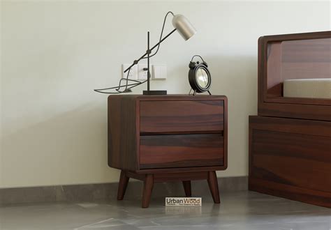 Buy Zyra Bedside Table Walnut Finish Online In India Urbanwood