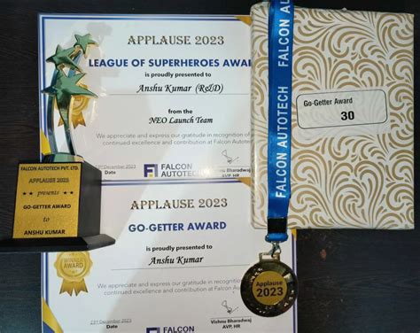 anshu kumar on linkedin falconautotech r award applause2k23