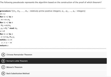Solved The Following Pseudocode Represents The Algorithm