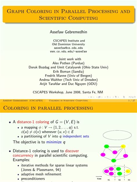 Pdf Graph Coloring In Parallel Processing And Scientific Computing