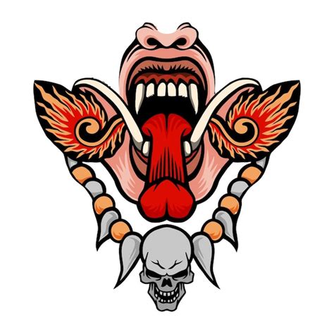 Premium Vector Vector Skull Head Ornament Design