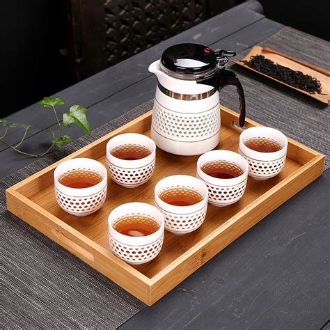 办公室泡茶杯陶瓷内胆过滤家用泡茶壶水壶玲珑镂空飘逸杯功夫茶具虎窝淘