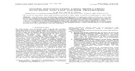 system identification using modulating functions and fast fourier