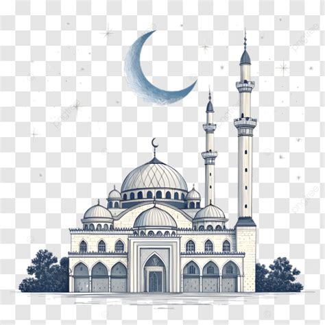 모스크가 있는 초승달 라마단 사원 이슬람교도 Png 일러스트 및 이미지 에 대한 무료 다운로드 Pngtree