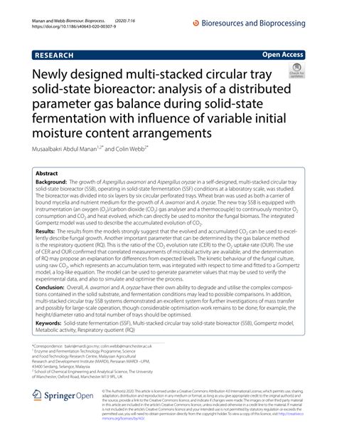 pdf newly designed multi stacked circular tray solid state bioreactor