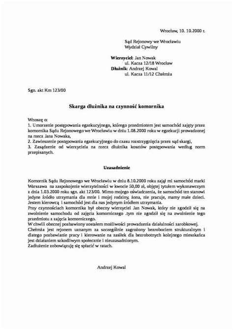 Napisz Skargę Gotowy Wzór Pisma Skargi Październik 2025 Xwiecek Pl