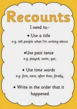 Craftyteacher Year 1 Literacy Recounts