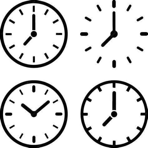 Ícones de círculo redondo conjunto de relógio de tempo simples ícones