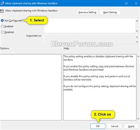 enable or disable clipboard sharing with windows sandbox in windows 11