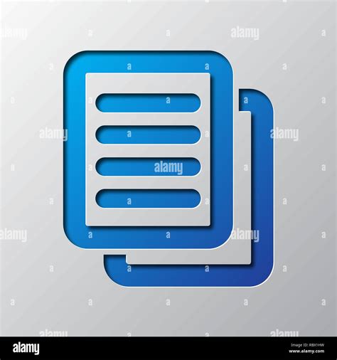 Paper Art Of The Blue Document Symbol Isolated Vector Illustration