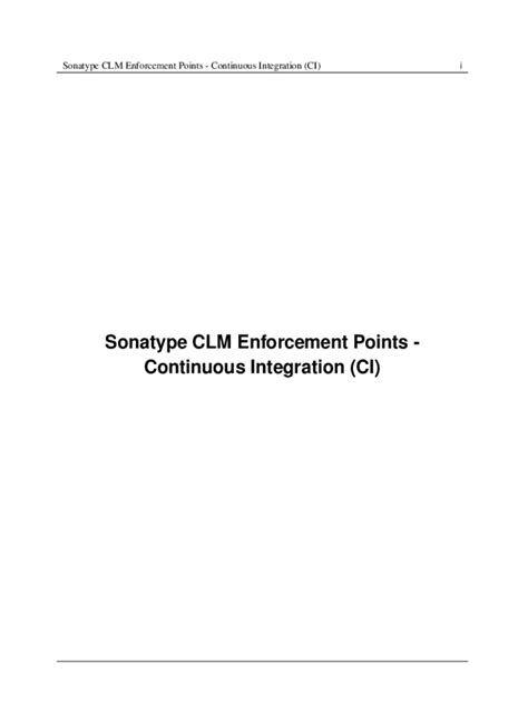 Fillable Online Announcing Sonatype Clm Component Lifecycle Managementunderstanding