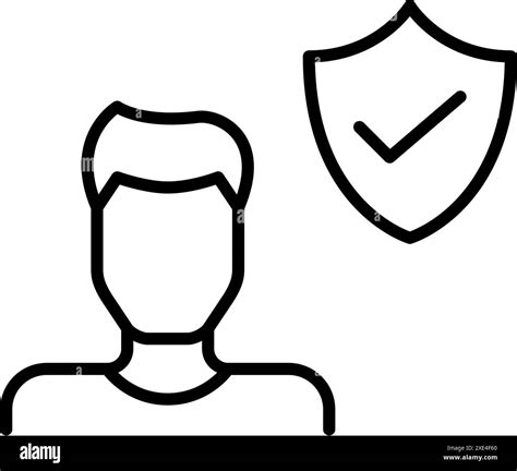 Male User Shield And Checkmark Secure Internet Practices Cyber Security And Safe Online