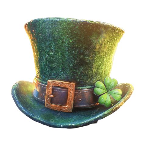 قبعة الجذام الخضراء قصاصات فنية مع تصميم Lucky Clover Leaf عيد القديس باتريك قبعة يوم باتريك