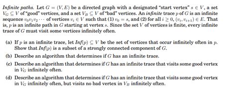solved infinite paths let g v e be a directed graph with