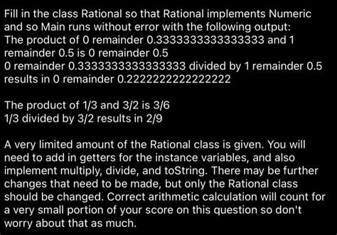 solved fill in the class rational so that rational