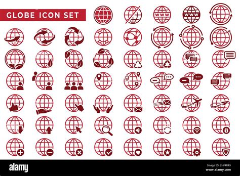 Globe Earth Icon Set Globe World Icon Collection Vector And Illustration Stock Vector Image