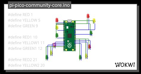 Traffic Signal Square Wokwi Esp32 Stm32 Arduino Simulator