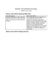MCCG Portfolio Project Coding Notes Week Docx MCCG CPT And HCPCS Level II Coding