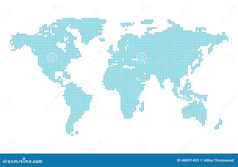 Dotted World Map Stock Vector Illustration Of Countries 46091435
