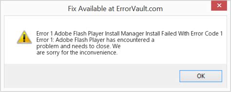 How To Fix Error 1 Adobe Flash Player Install Manager Install Failed With Error Code 1 Error