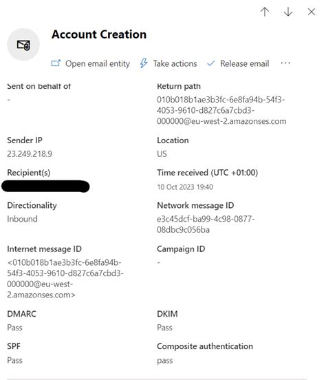 Amazon Ses Email Marked As High Confidence Phish On Defender Cloud Computing And Saas
