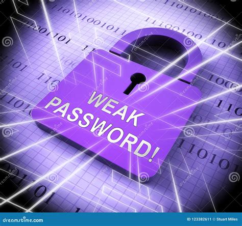 Password Weak Hacker Intrusion Threat 3d Rendering Stock Illustration Illustration Of