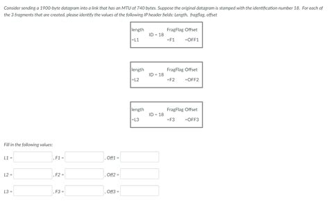 solved consider sending a 1900 byte datagram into a link