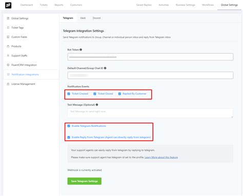 Managing Tickets Using Telegram Fluent Support