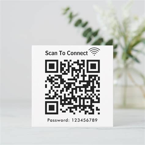 Wifi Scan To Connect Password Qr Code White Invitation Zazzle Coding Qr Code Connection