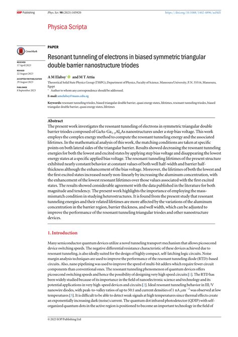 Resonant Tunneling Of Electrons In Biased Symmetric Triangular Double Barrier Nanostructure Triodes