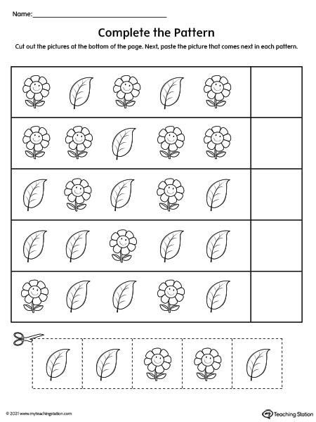 Pattern Worksheet Cut And Paste