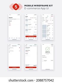 Ecommerce Mobile App Design Ui Ux Stock Vector Royalty Free Shutterstock