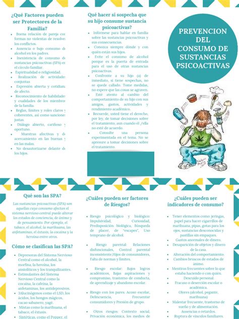 Prevención De Consumo De Sustancias Psicoactivas Folleto Pdf Cannabis Droga Mdma