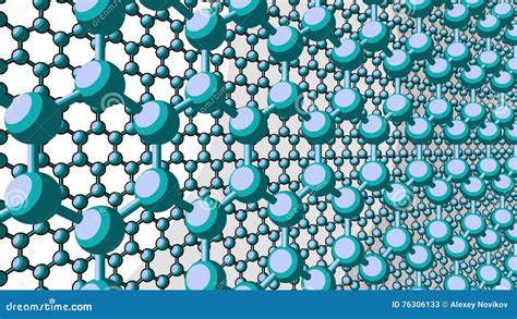 Two Layers Of Hexagonal Atomic Structure Graphene Cartoon Version For
