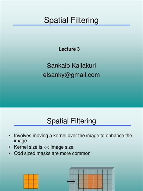Spatial Filtering Image Processing Gradient Convolution