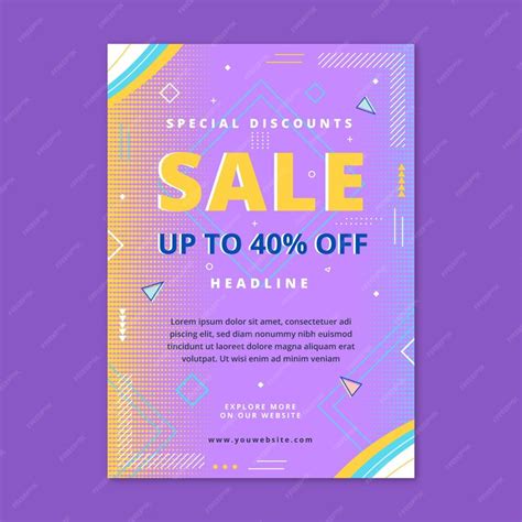 판매 포스터 템플릿 평면 디자인 무료 벡터