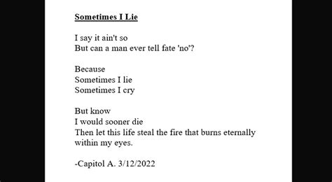 Sometimes I Lie Capitol A Medium