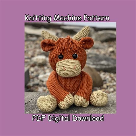 Heidi The Highland Cow Circular Knitting Machine Calf Bull Pattern