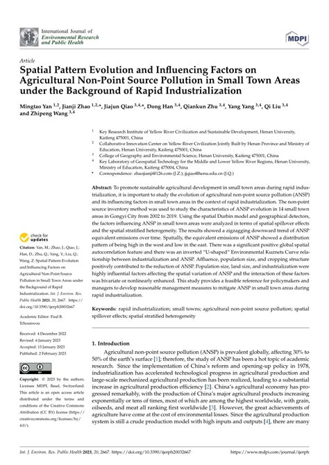 Pdf Spatial Pattern Evolution And Influencing Factors On Agricultural