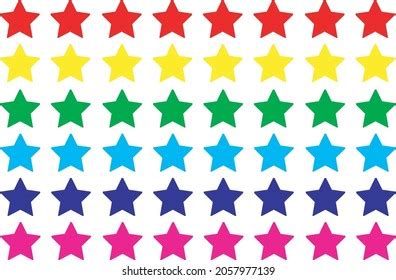 Stars Line Different Colors Red Yellow Stock Vector Royalty Free