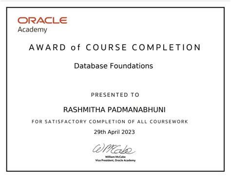 Rashmitha Padmanabhuni On Linkedin Oracle Database