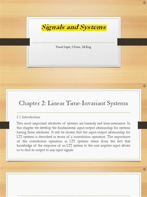 Chapter 2 Linear Time Invariant Systems Audio3 Pdf Mathematical