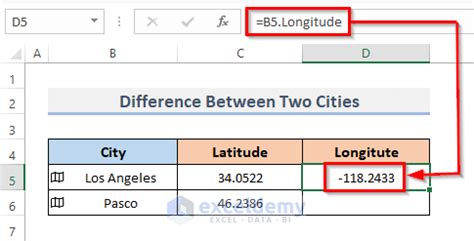 How To Calculate The Distance Between Two Cities In Excel Methods ExcelDemy