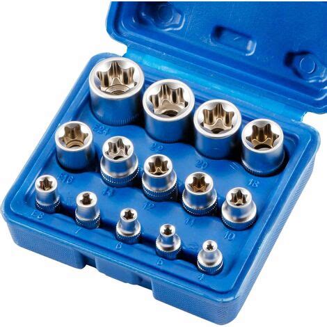 Lot De 14 Douilles Femelles E Torx Star 1 4 3 8 1 2 Ensemble De