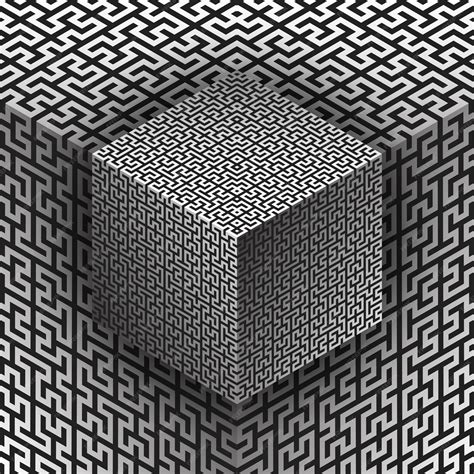 Premium Vector Vector Black Monochrome Hilbert Curve Pattern Fractal