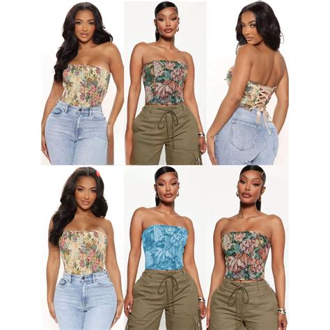 One Of A Kind Multi Color Corset Top Yellow Sub Trading