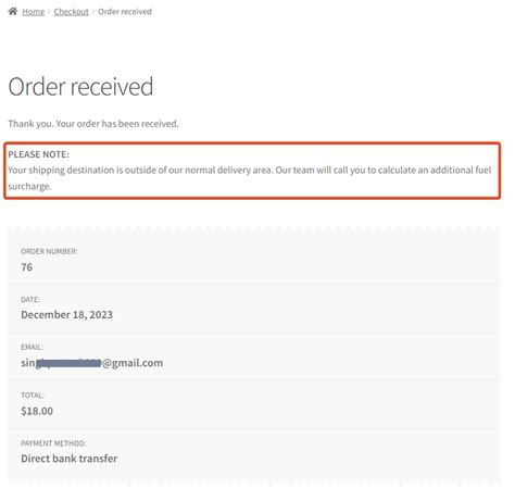 How To Add Custom Message On The Thank You Page By Shipping Method In