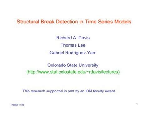 Structural Break Detection In Time Series Models